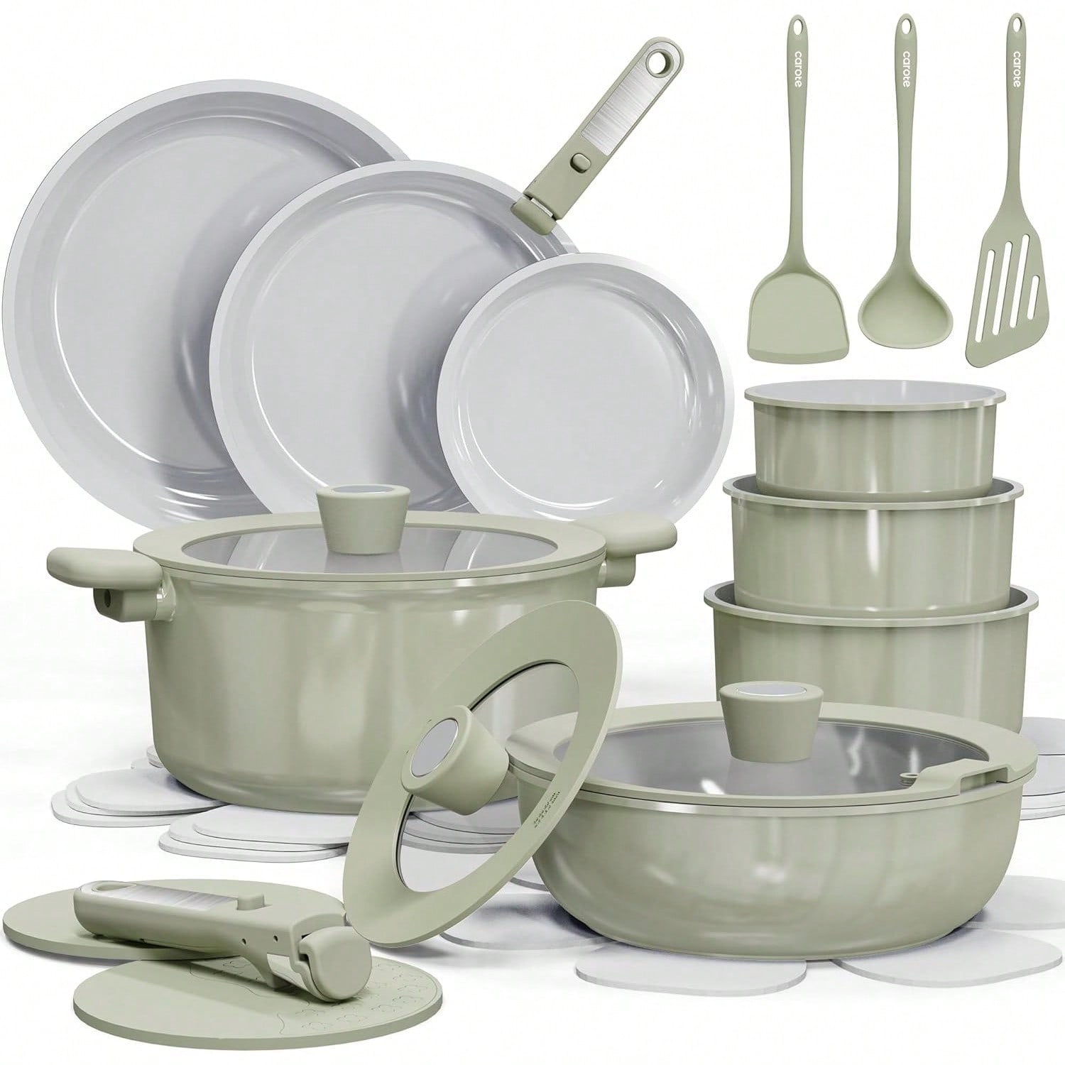 25pcs Ceramic Cookware Set, Pots And Pans Set Non Stick, Induction ...