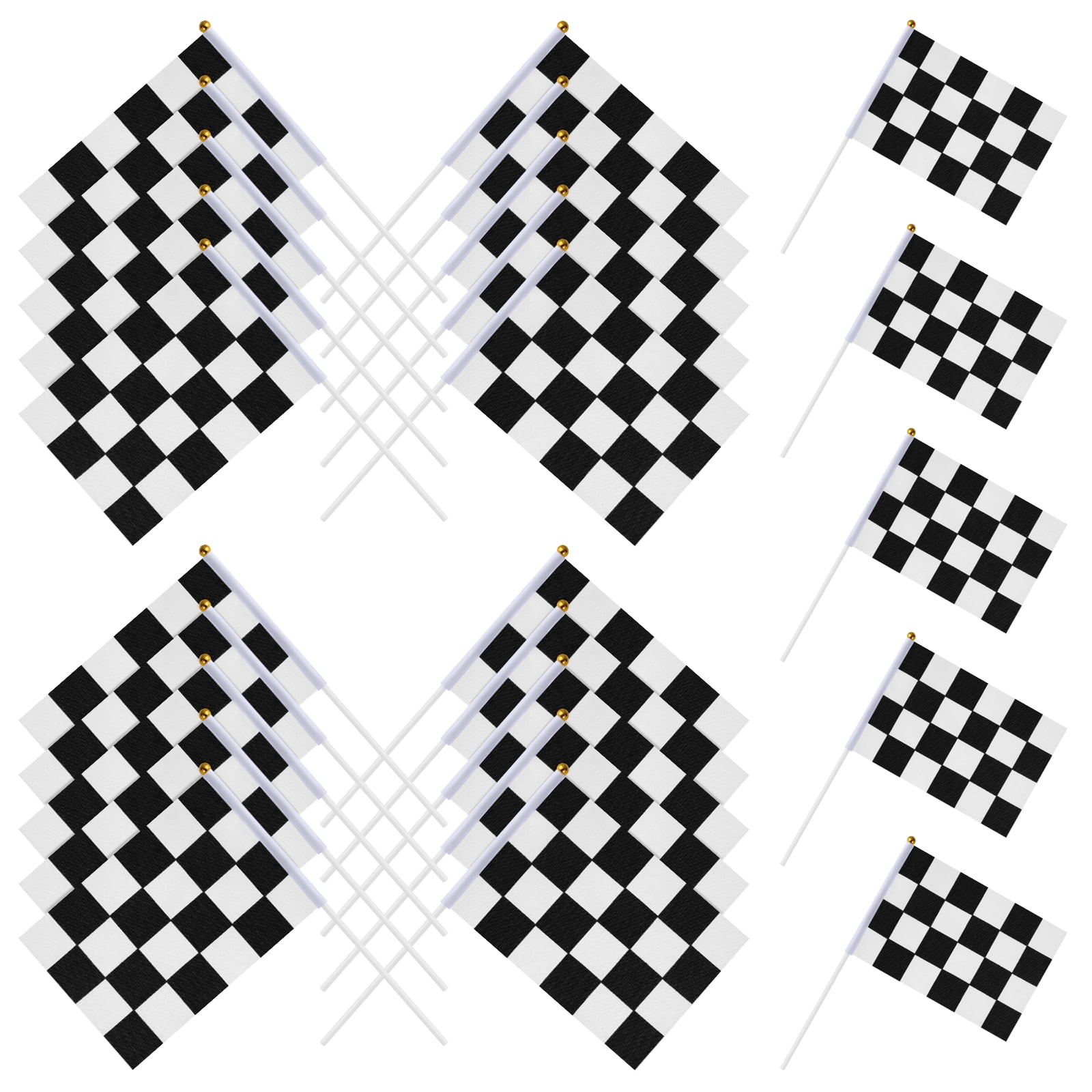 25pcs Checkered Racing Flags Racing Signal Flags Cheering Flags Black and White Checkered Flags ...