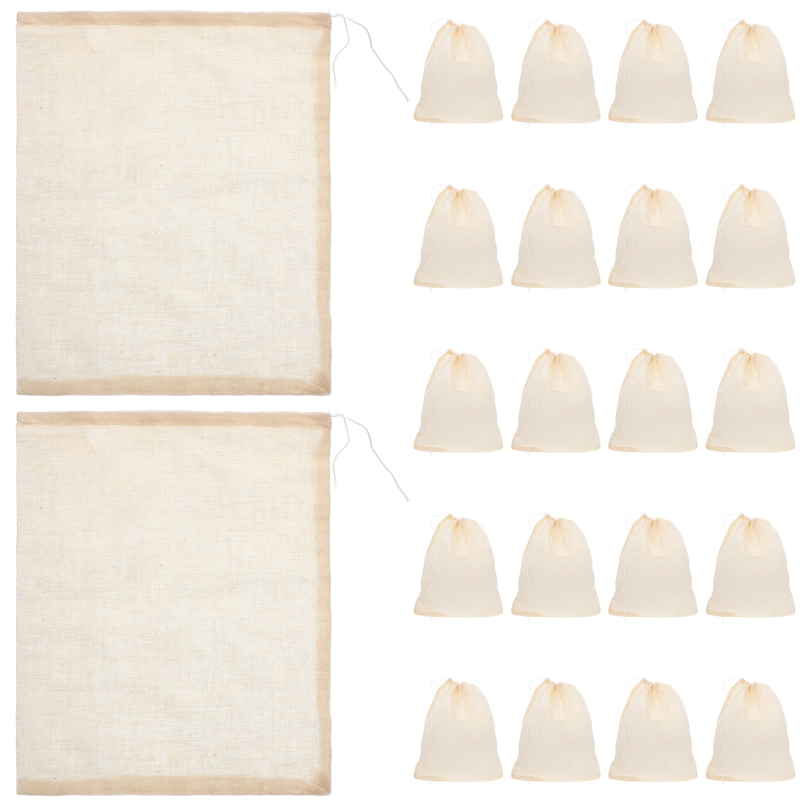 Howooi1 25pcs Reusable Cotton Mesh Cheesecloth Bags for Cooking ...
