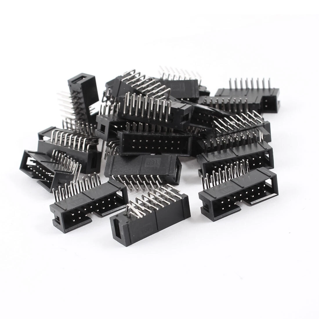 25pcs DC3-16PL 2x8 Pins 2.54mm Pitch Right Angle Connector Pin IDC Box ...