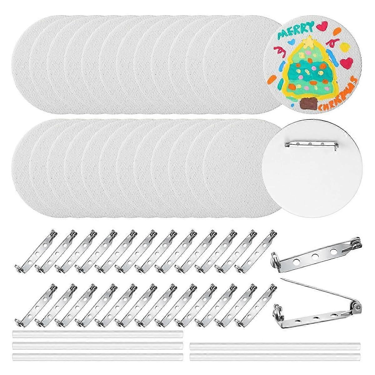 25pcs DIY Pin Buttons Painting Canvas Board Buttons with Pins Make Your ...