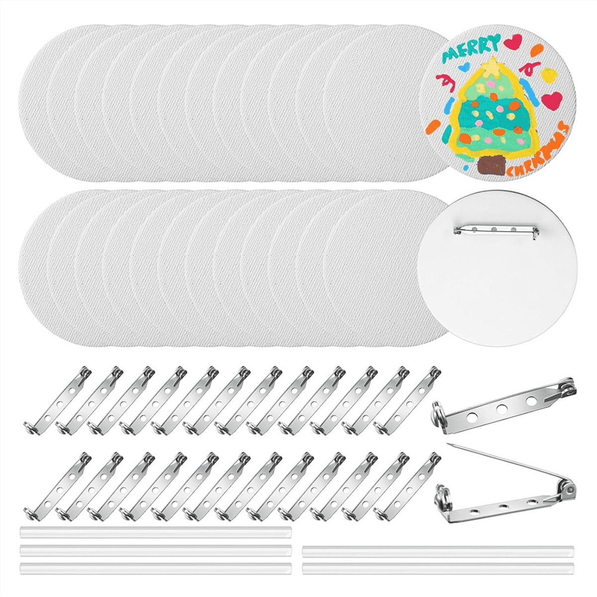 25pcs DIY Pin Buttons Painting Canvas Board Buttons with Pins Make Your ...