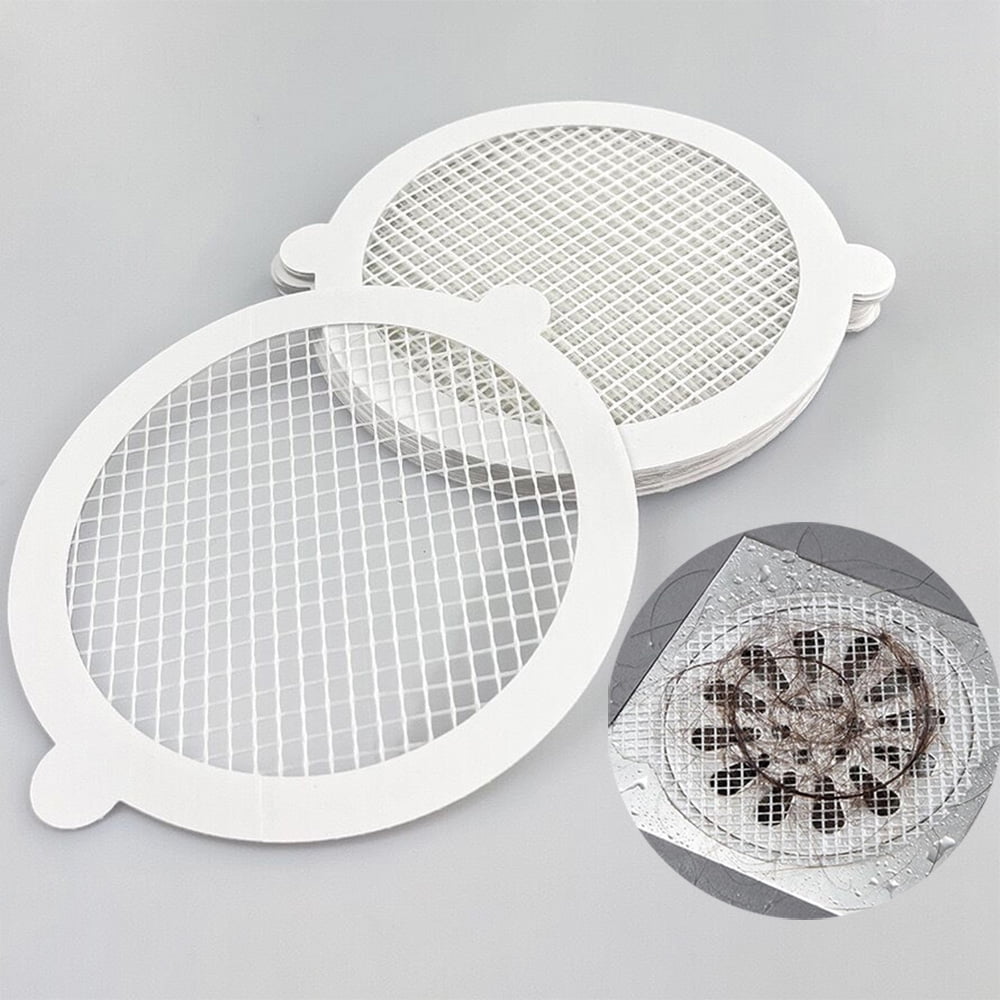 25pcs Disposable Shower Drain Hair Catcher Mesh Stickers 4 3inch Self