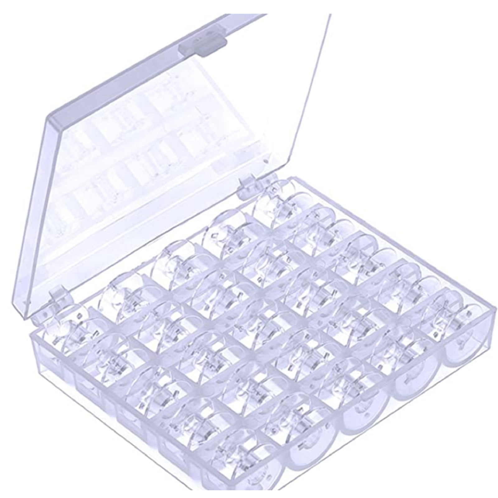 EEEkit 25pcs Transparent Plastic Sewing Machine Bobbins Spools with ...