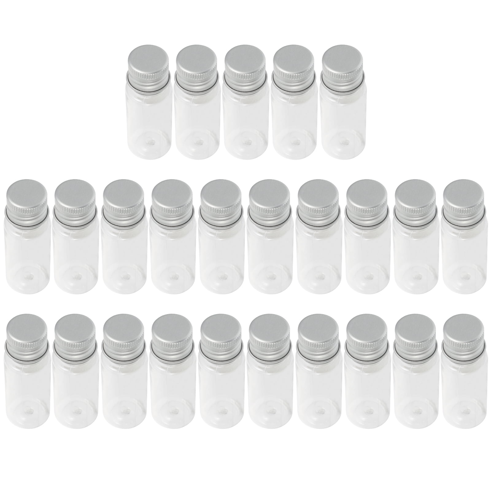 25pcs Empty Screw Aluminum Caps Plastic Bottles Clear Plastic Bottles ...
