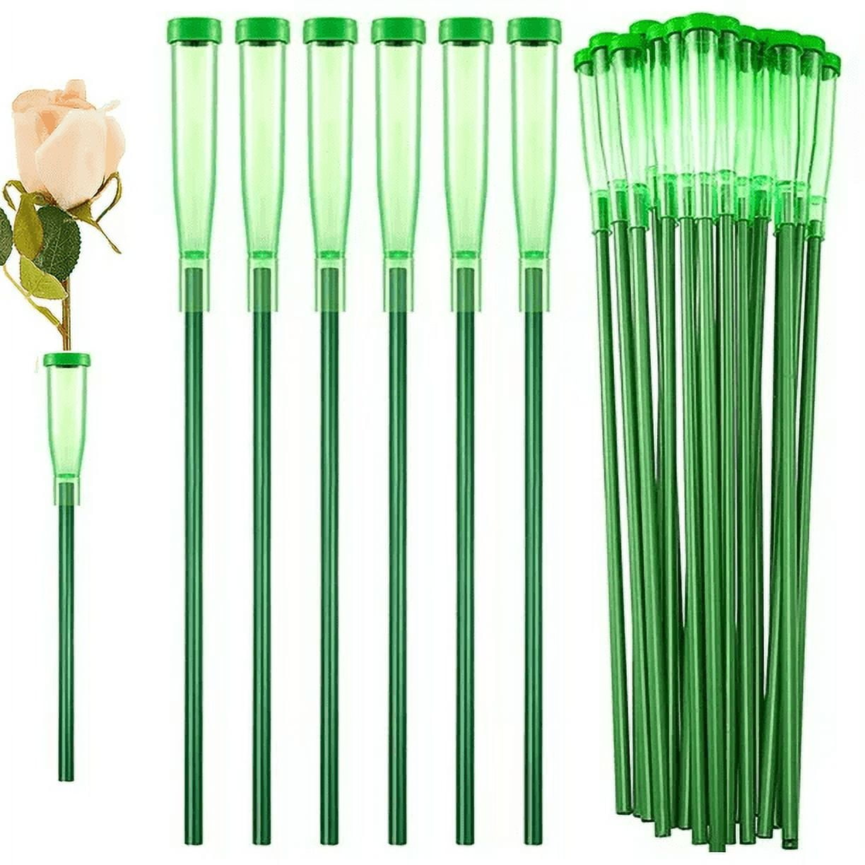 25pcs Floral Water Tubes 17Inch Reusable Plastic Flower Tubes with ...