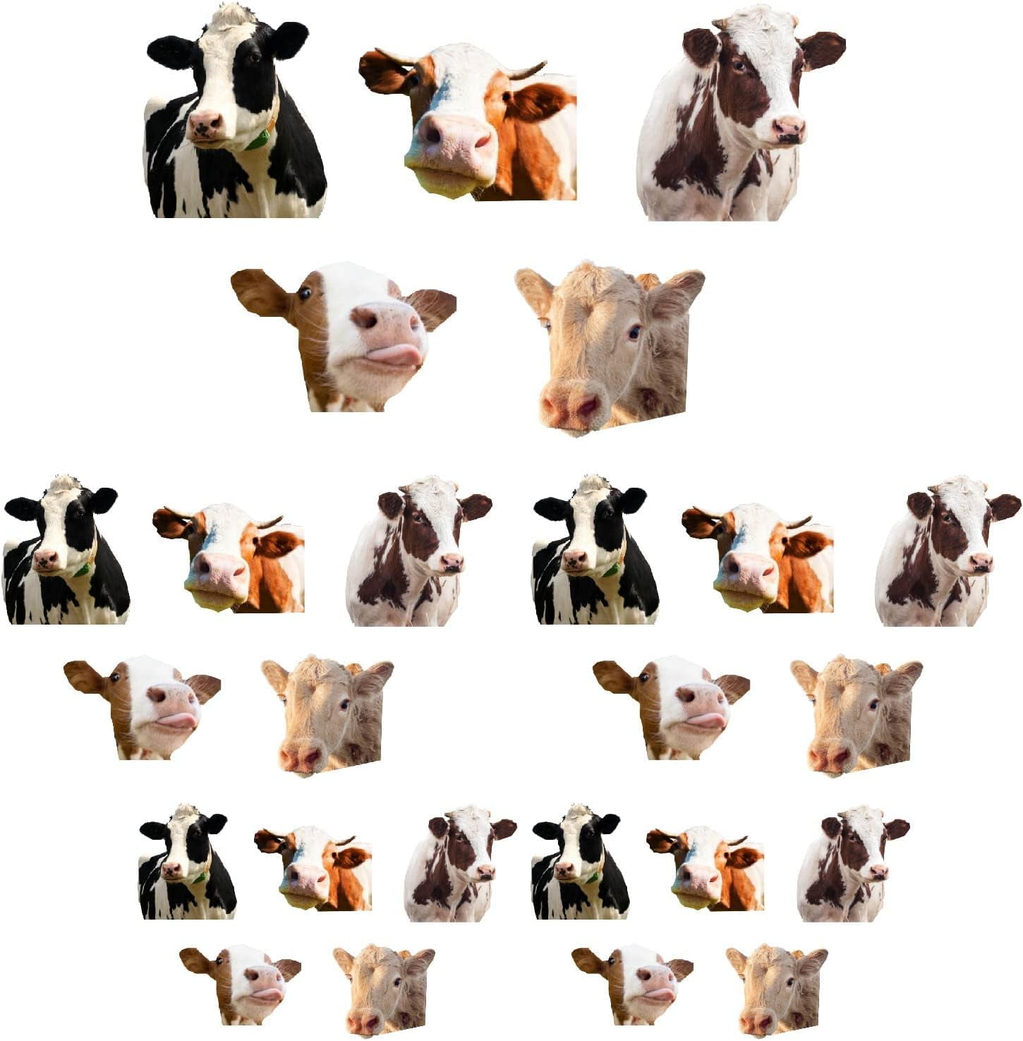 25pcs Funny Cow Decals Cow Window Stickers Peel and Stick Vinyl Wall ...