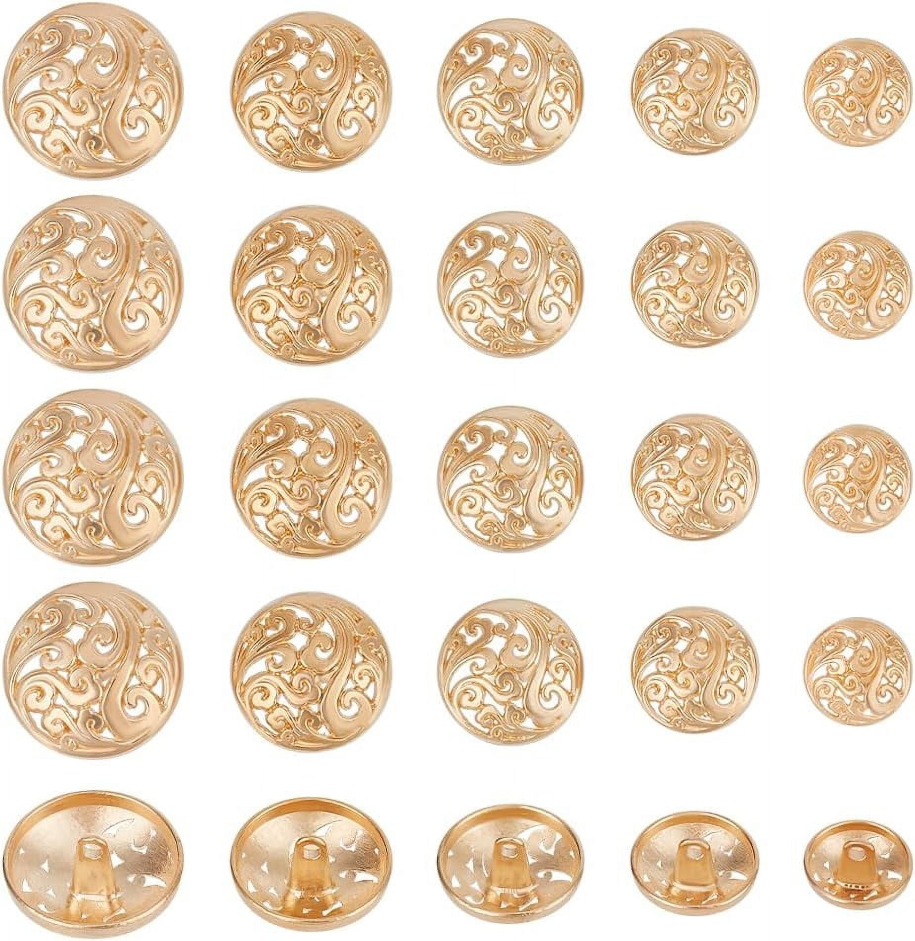 25pcs Gold Shank Buttons 15mm 17.5mm 20mm 22.5mm 25mm Retro Blazer ...