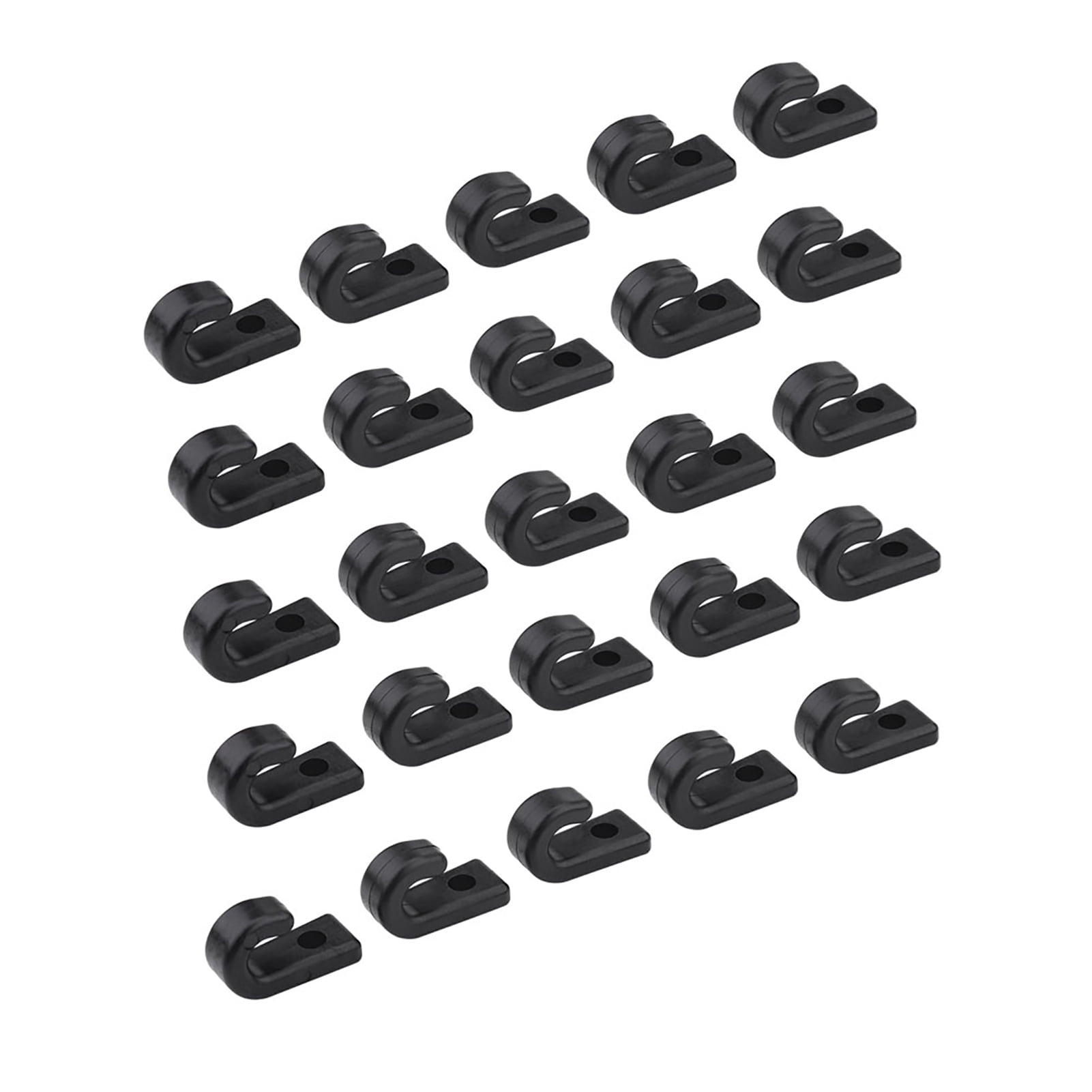25pcs J Hooks Black Nylon Lashing Hooks for Kayak Bungee Cord Canoes ...