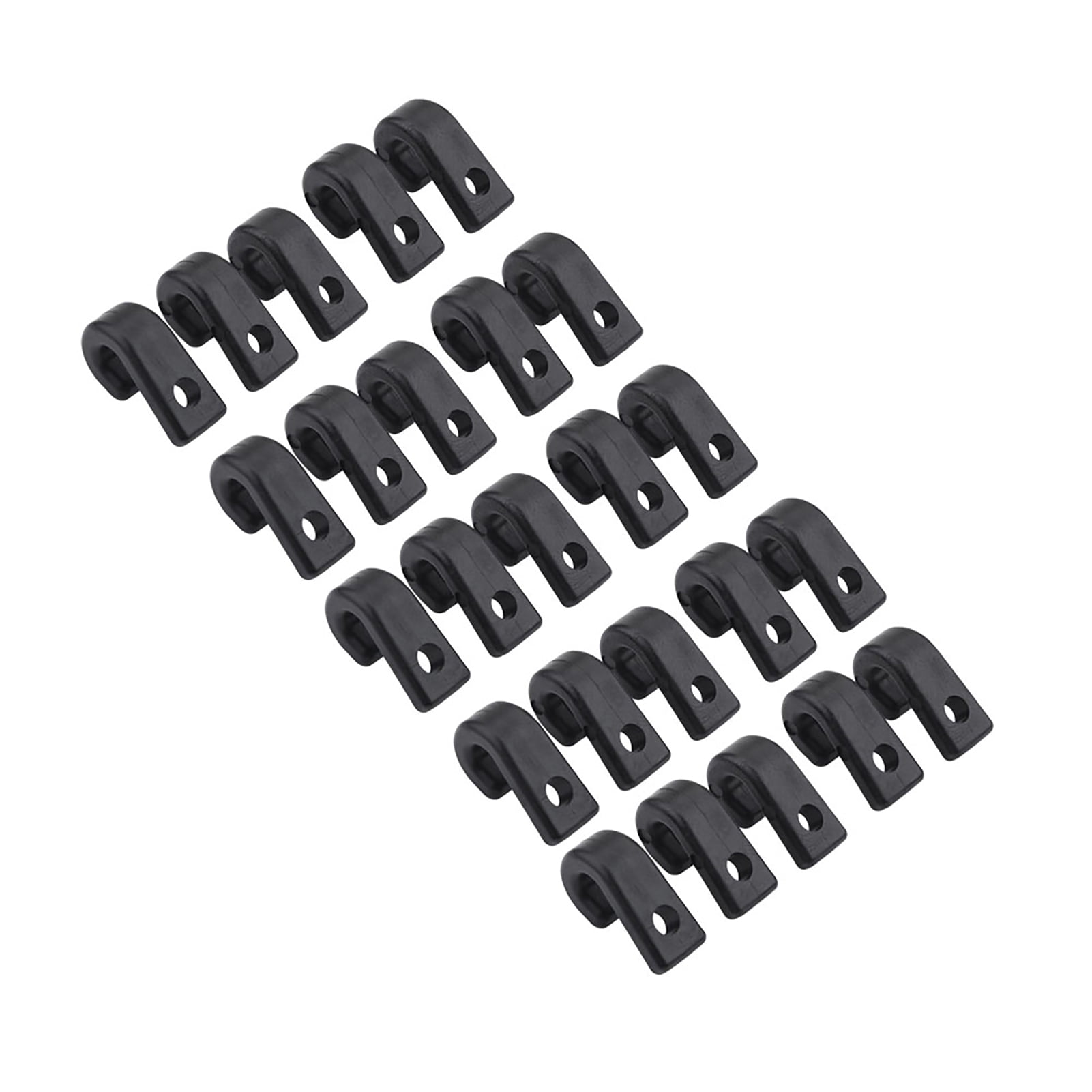 25pcs J Hooks Black Nylon Lashing Hooks for Kayak Bungee Cord Canoes ...