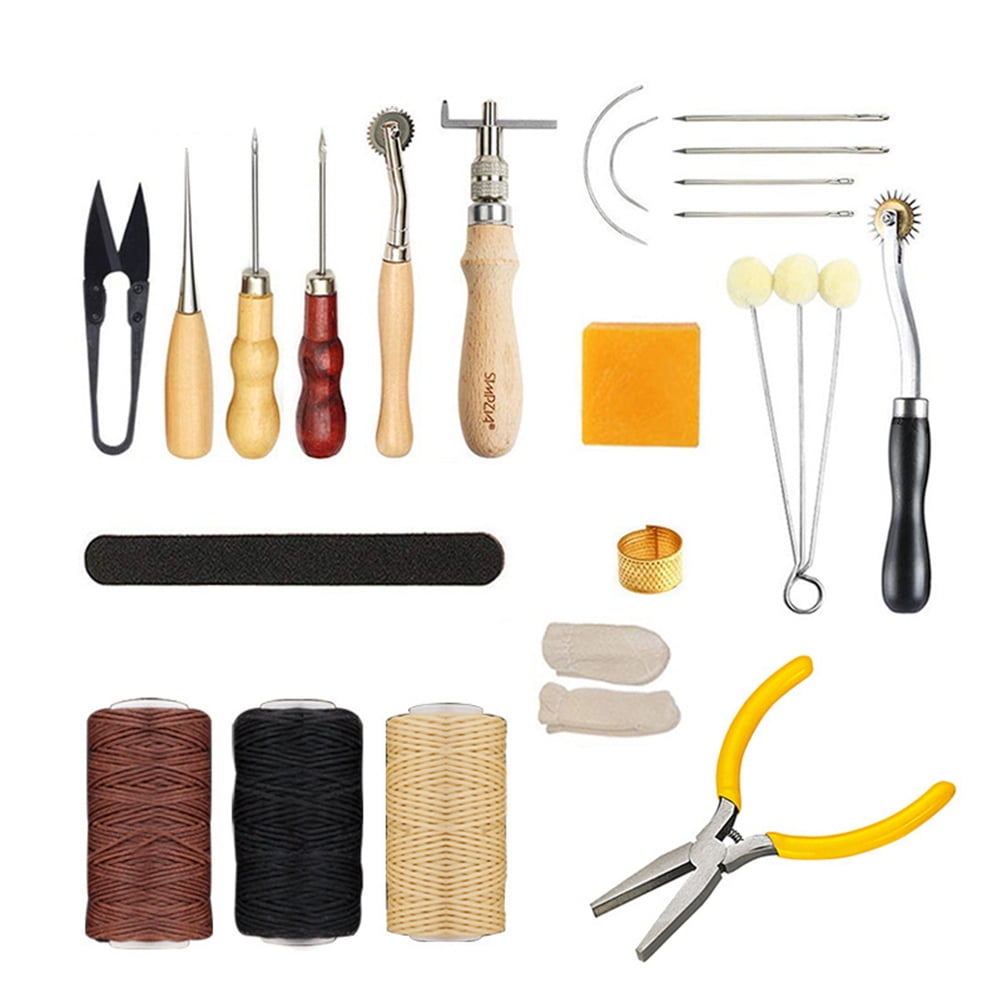 25pcs Leather Craft Making Tools Set Hand Sewn Leather Kit DIY Hand ...