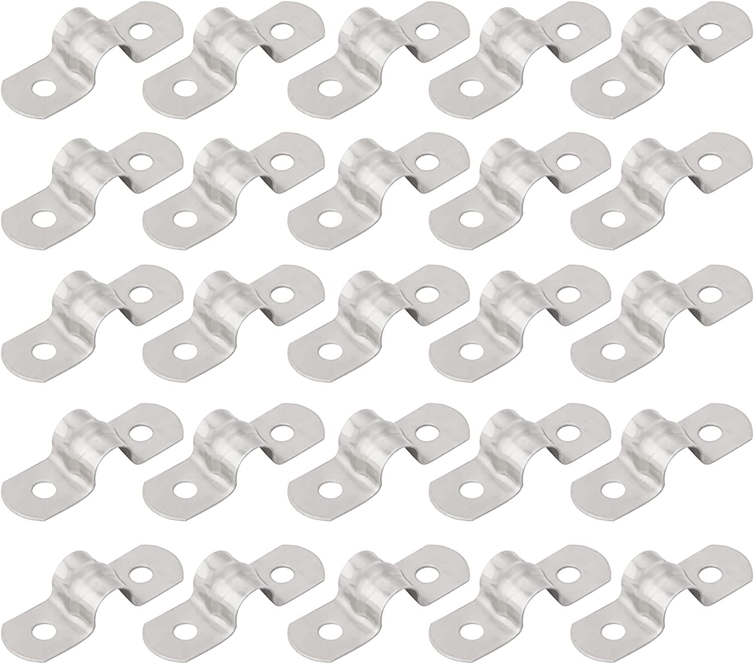 25pcs M5 Stainless Steel Rigid Pipe Strap for 3/16 Inch Hose OD, 2 ...