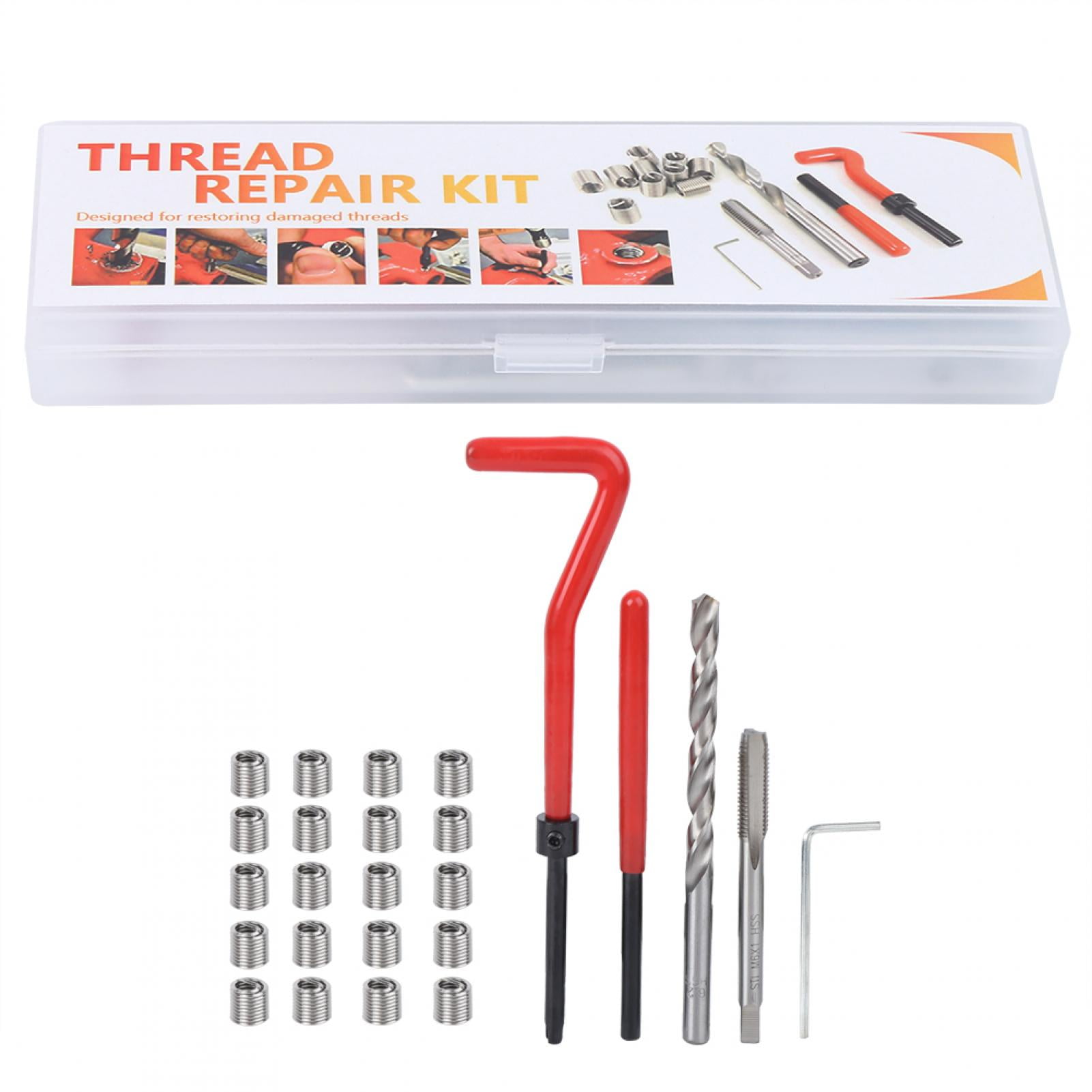 25pcs M6 Thread Repair Kit, Helicoil Kit with Drill Bit and Tap for ...