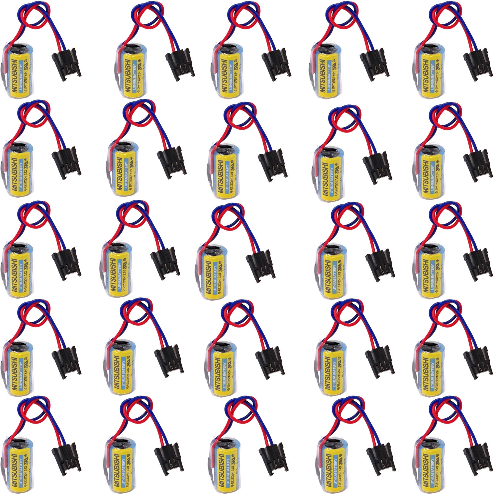 25pcs MR-BAT ER17330V/3.6V Mitsubishi A6BAT PLC Battery with Plug ...