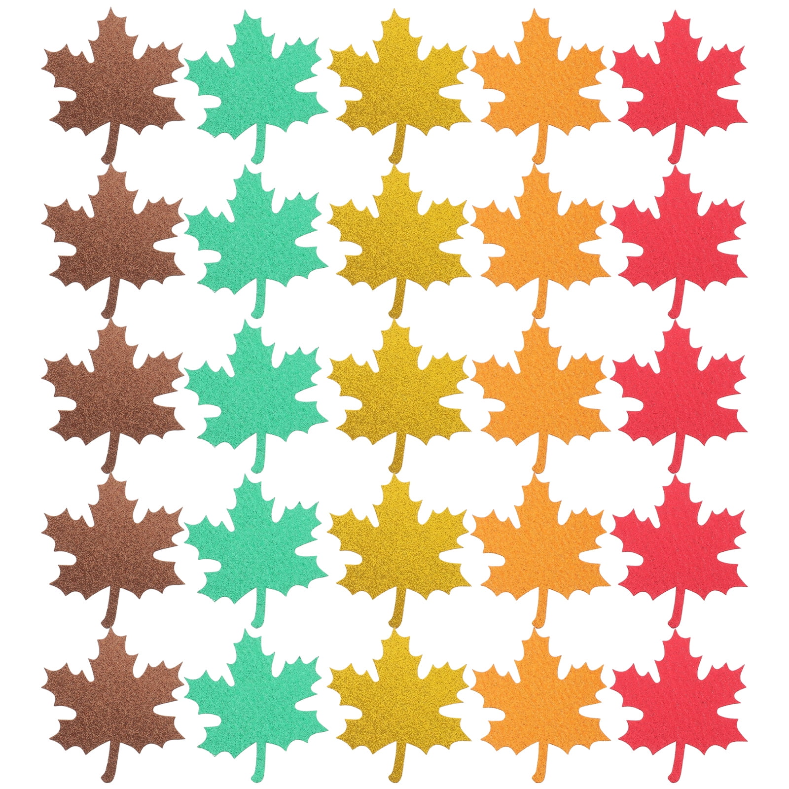 OUNONA 25Pcs Glitter Maple Leaf Ornaments, Autumn Fall Decor Cutouts ...