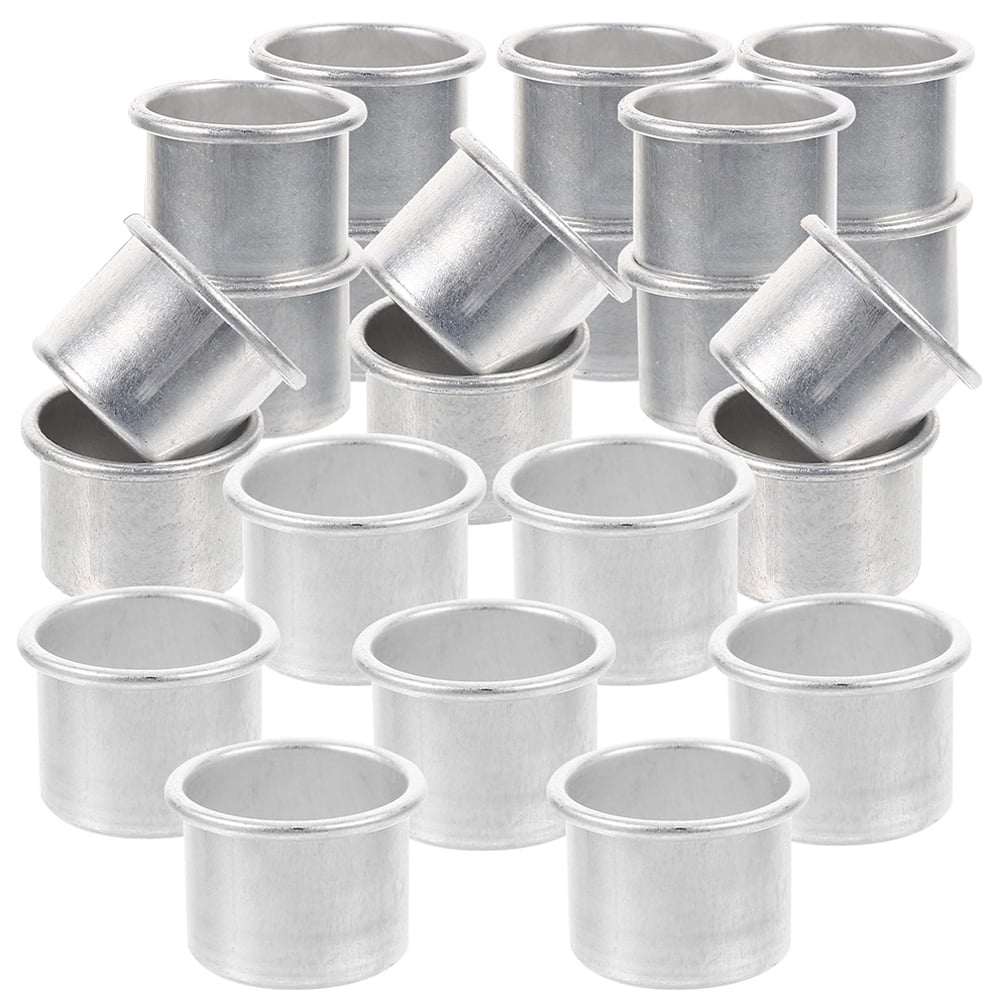 25pcs Metal Candle Inserts Candlestick Holder Cup Aluminum Metal Candle ...