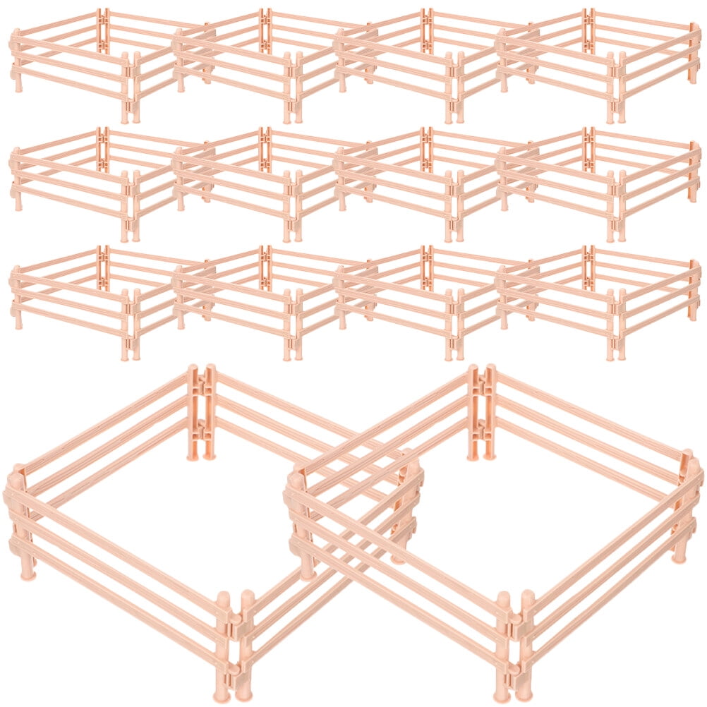 Mini Fences Set for Halloween Decor Beige Plastic Fence Models Suitable ...