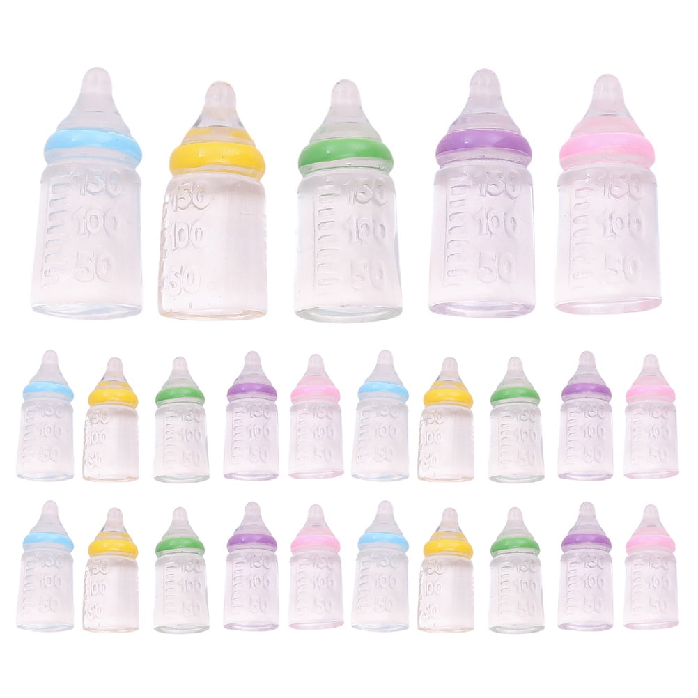 25pcs Miniature Baby Bottle Mini Milk Bottle Mini Baby Shower Party ...