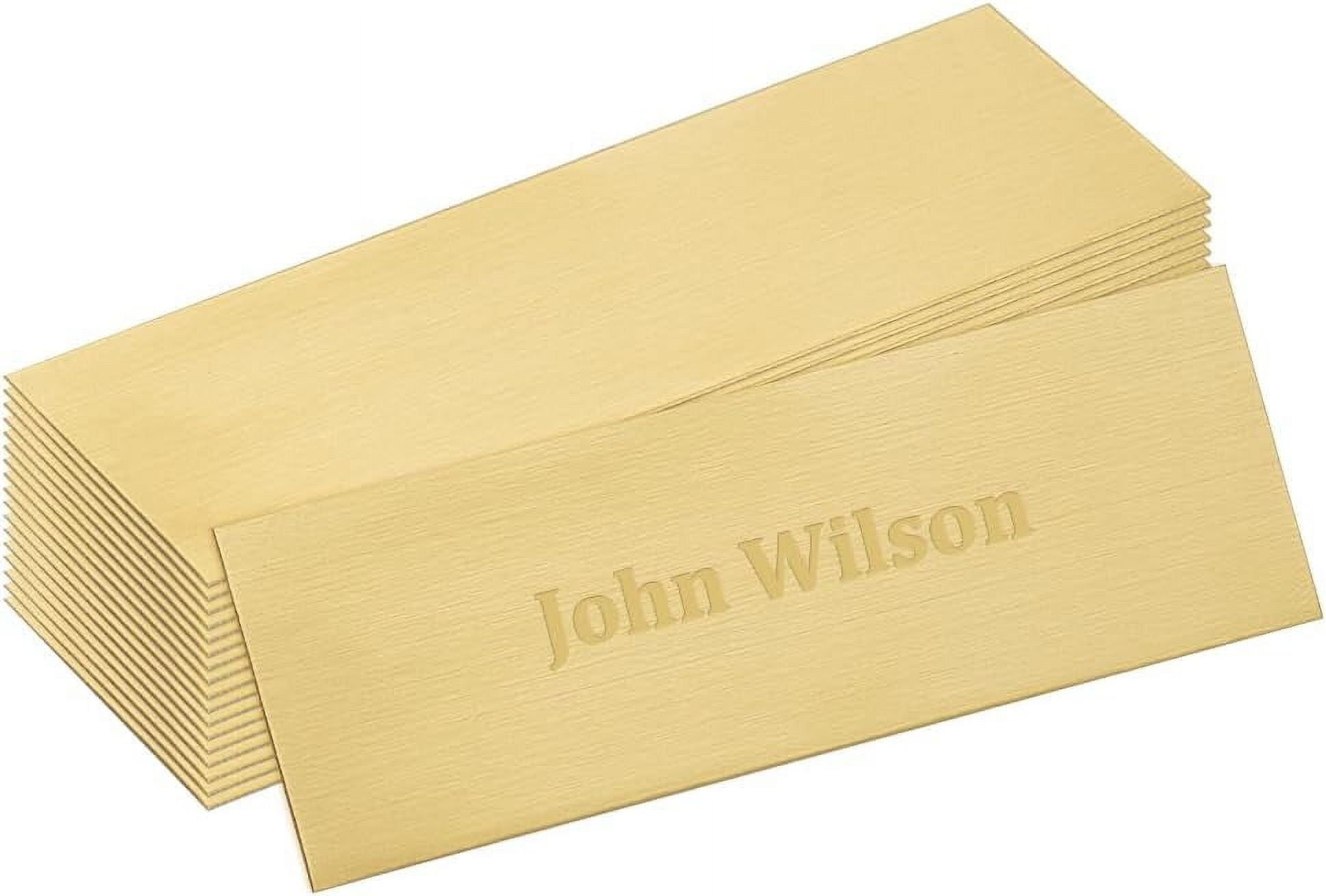 25pcs Name Plates Laser Engraved Blank Plate Golden Stainless Steel ...