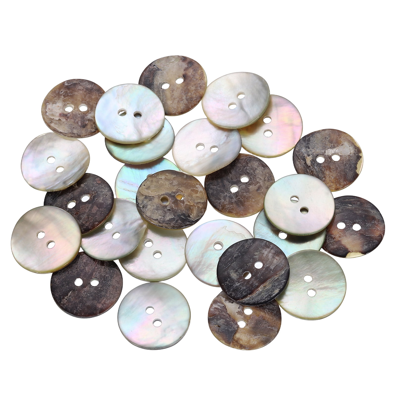 25pcs Natural Shell Buttons, 2 Hole Mother of Pearl Buttons 20mm Sewing ...