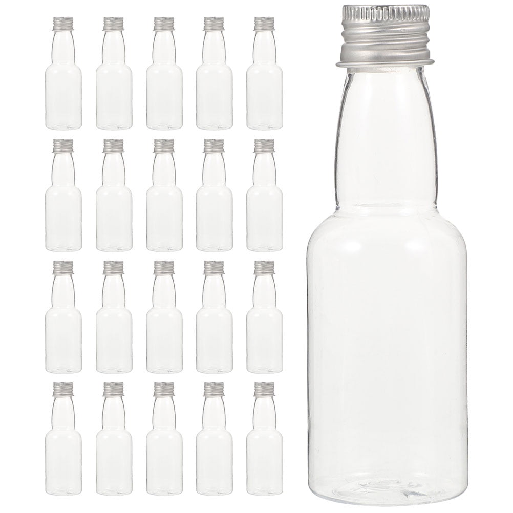 25pcs Plastic Empty Juice Bottles with Caps Clear Milk Bottles Water ...