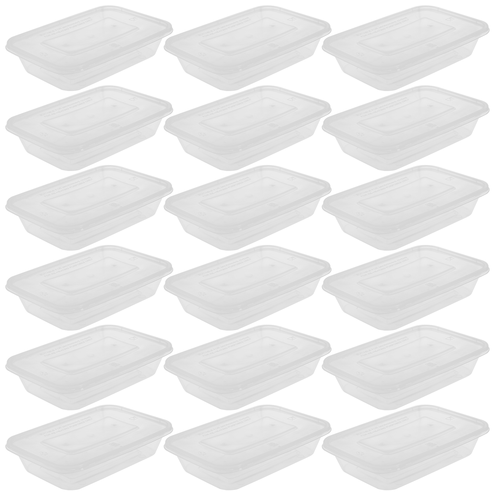 25pcs Plastic Food Containers Clear Meal Prep Containers with Lids ...