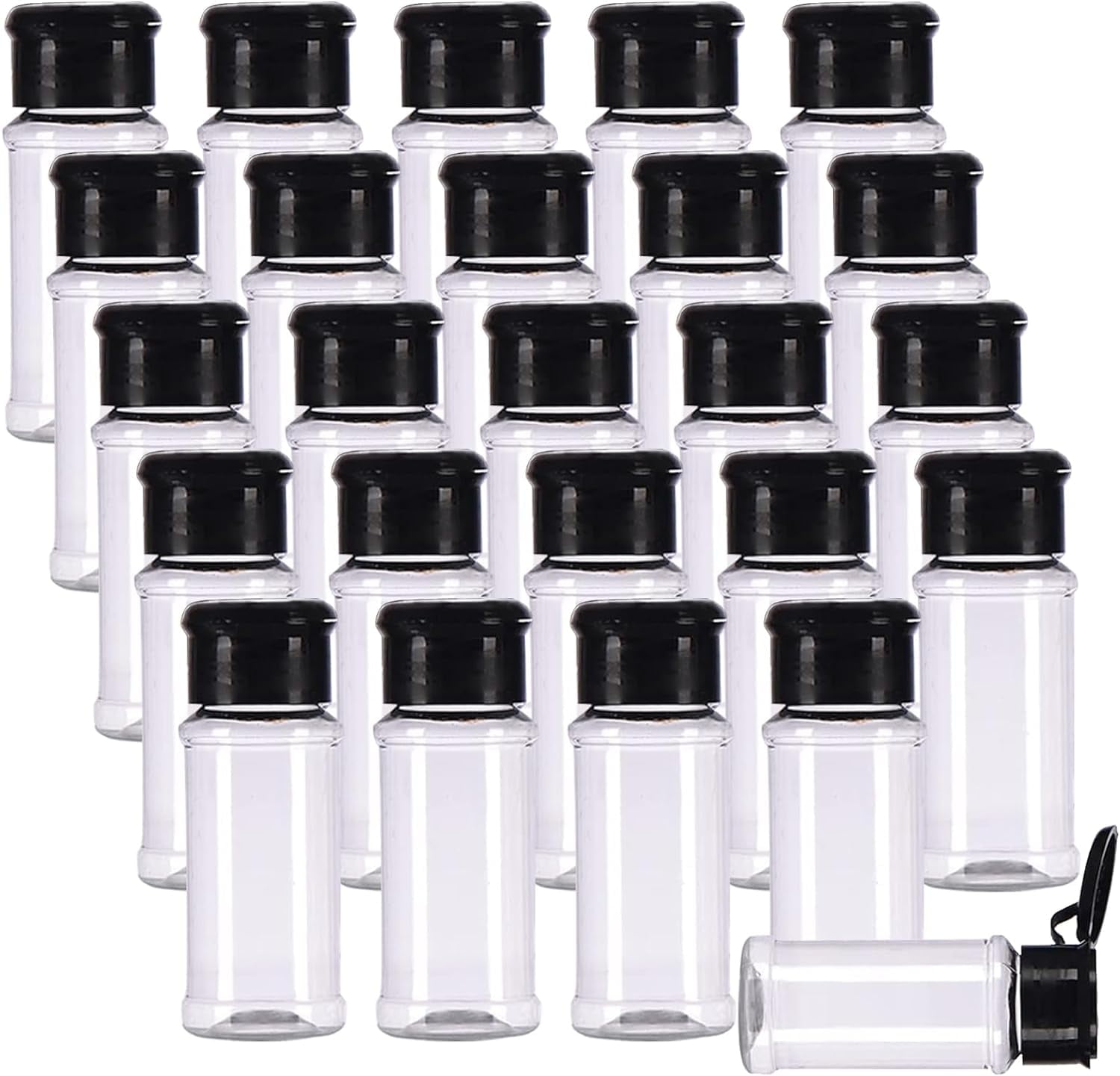 Cheeren Plastic Spice Bottles 28 Pcs 3Oz Shaker Containers with Flip ...