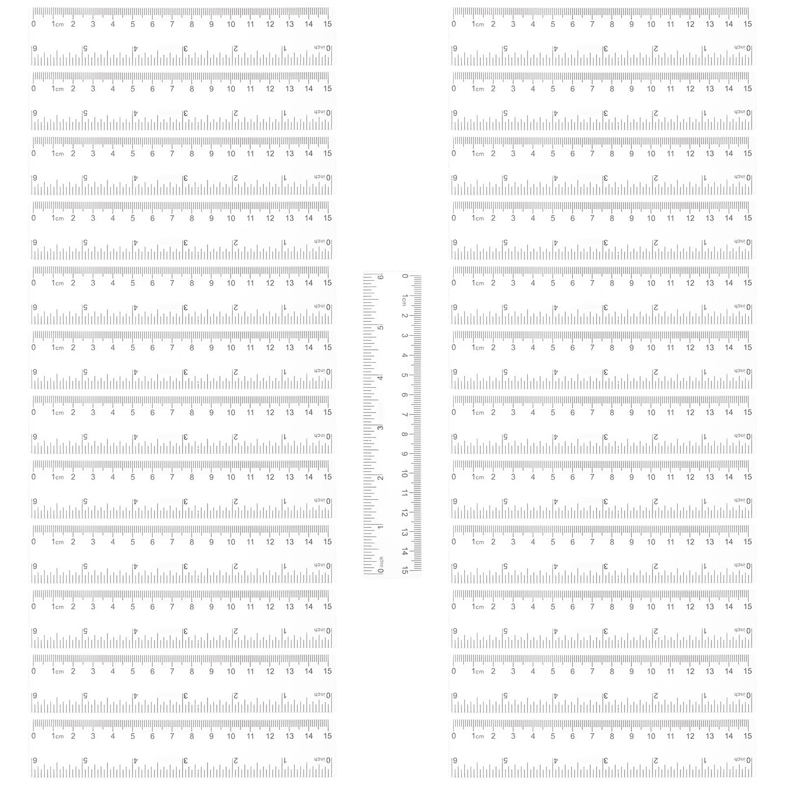 Transparent Plastic Drawing Rulers Dual Sided 25pcs Set for Students ...