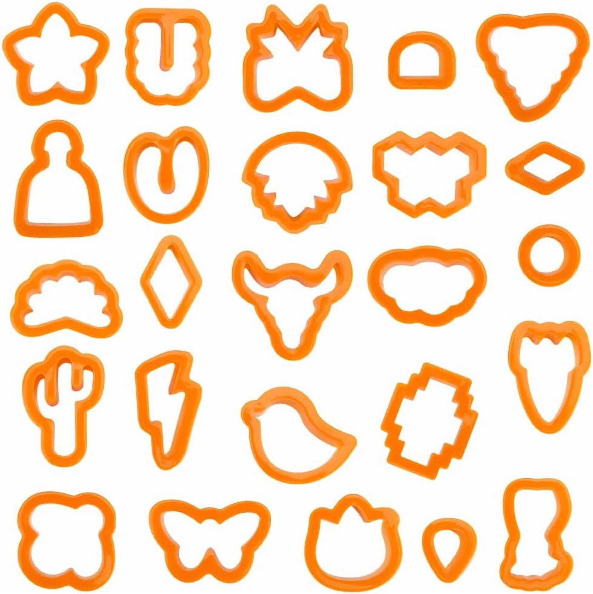 25pcs Polymer Clay Cutters for Earring Making Multi Shape Orange ...