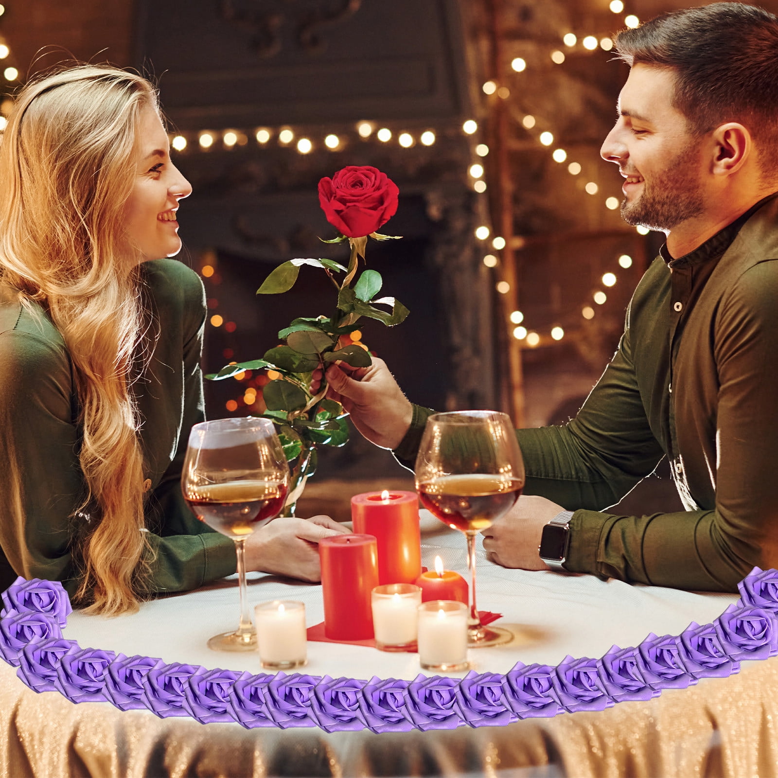 25pcs Purple PE Foam Roses - 8cm Artificial Flowers for Valentine's Day ...