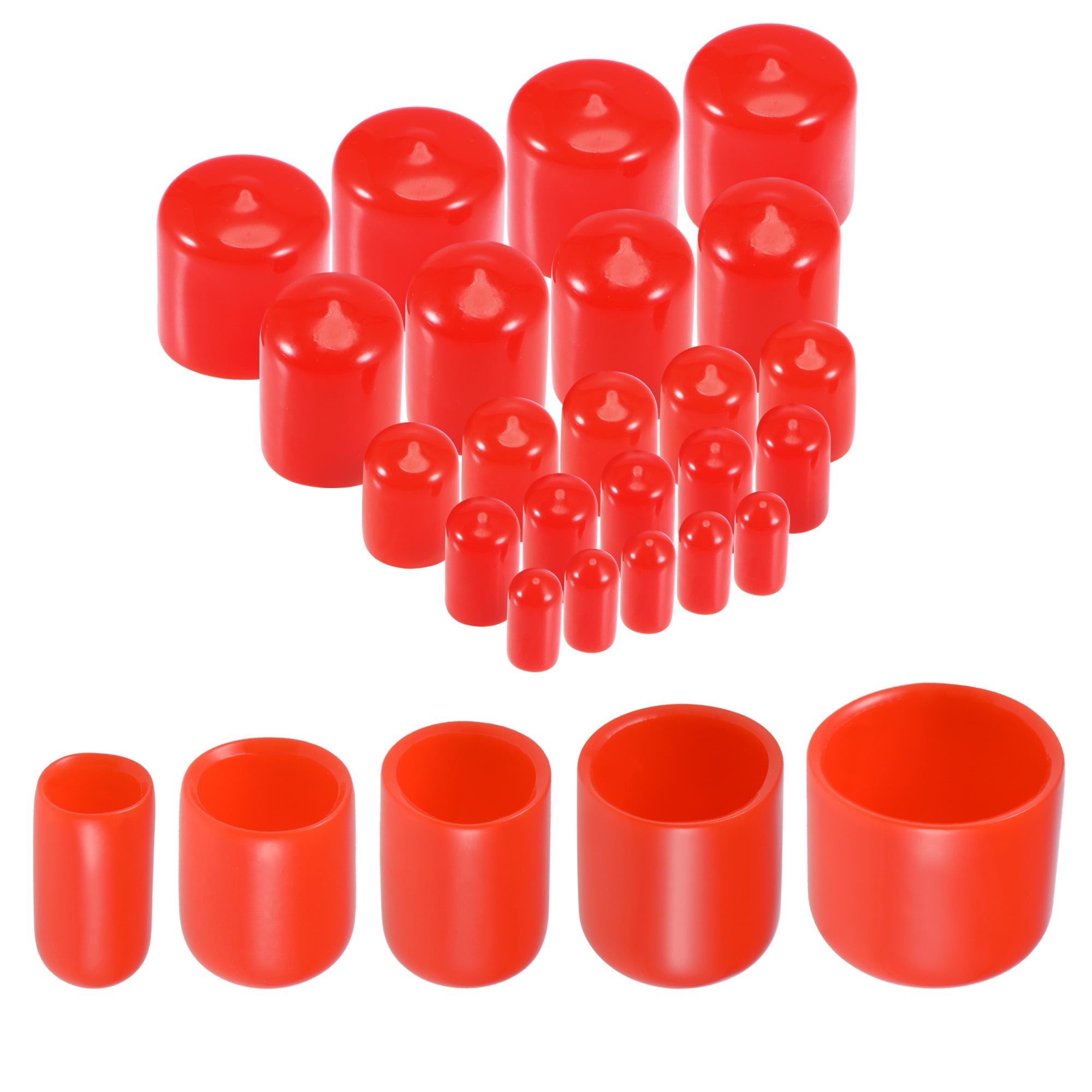 Uxcell Red Vinyl Cover Screw Thread Protectors Assortment 1/4" 3/8" 1/2 ...