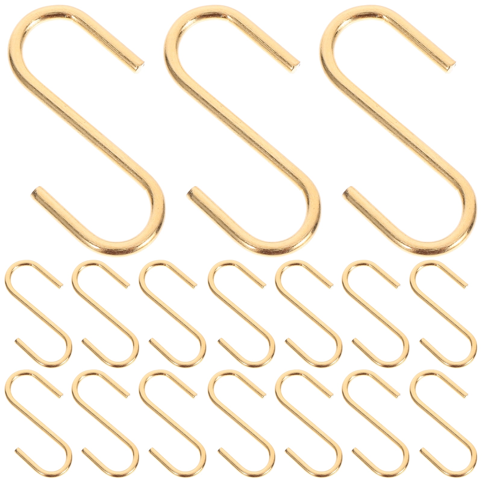 Golden Iron S-Shaped Hooks for Home Use Durable Lightweight 25pcs ...
