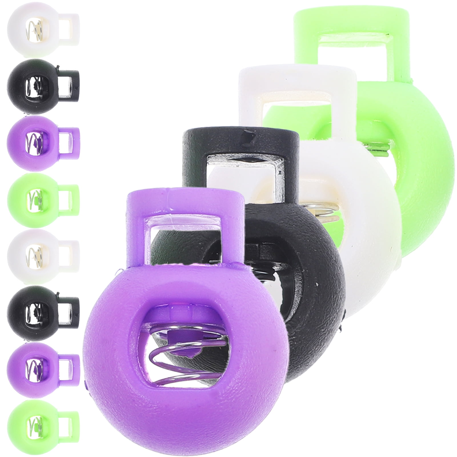25pcs Spring Loaded Plastic Round Toggle Stopper Cord Locks Random ...