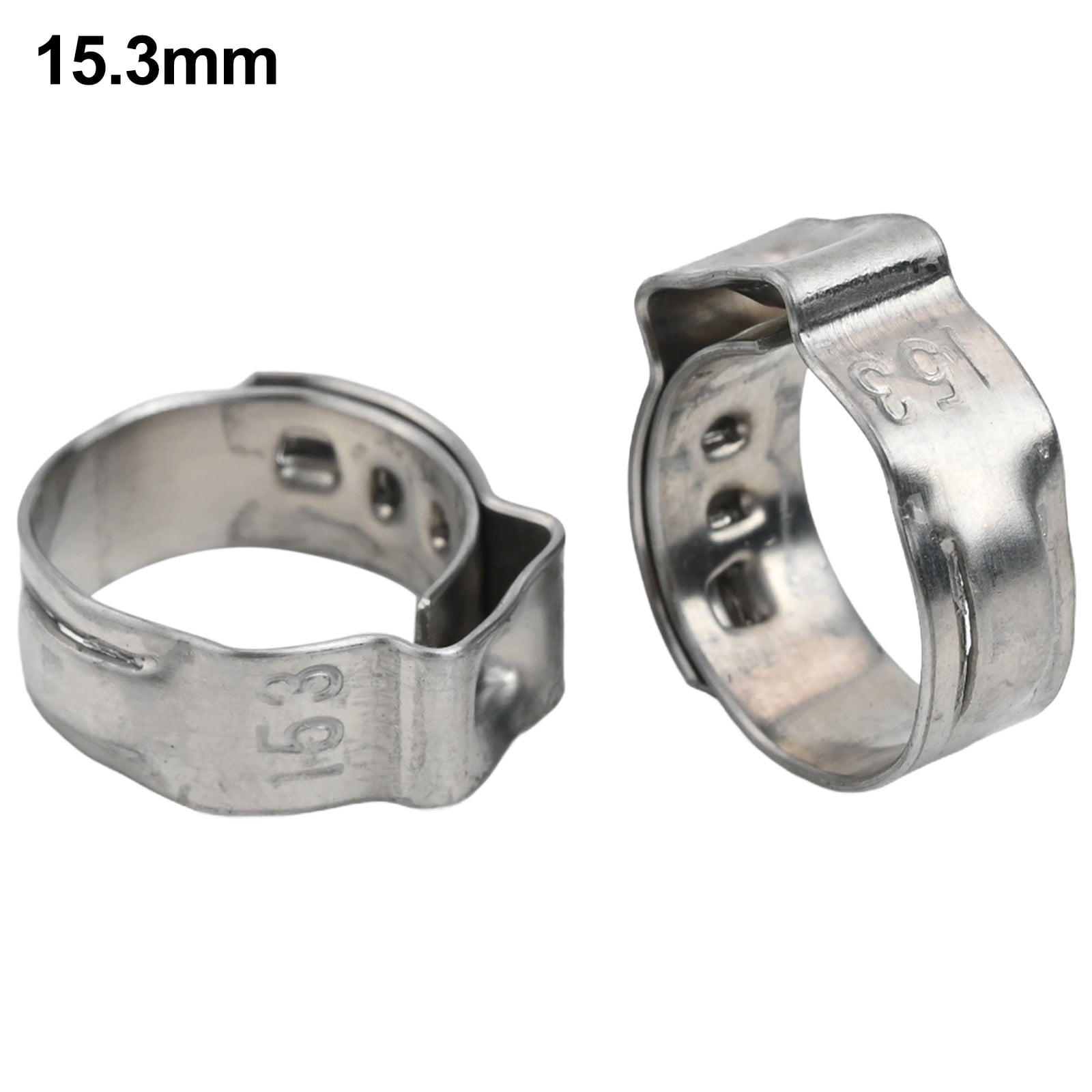 25pcs Stainless Steel Hose Clamps Single Ear Stepless For Sealing ...