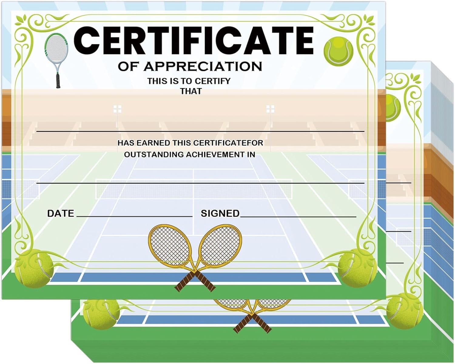 25pcs Tennis Award Certificates End of Season Soccer Team Awards 8.5 ...
