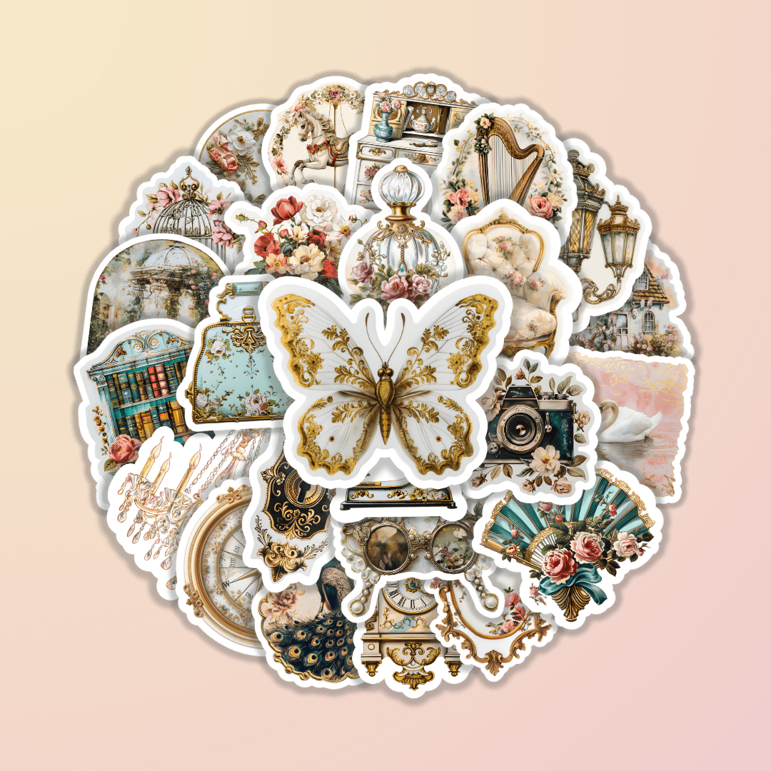 25pcs Victorian Era Vintage Sticker Set Romantic Style Elegant Design ...