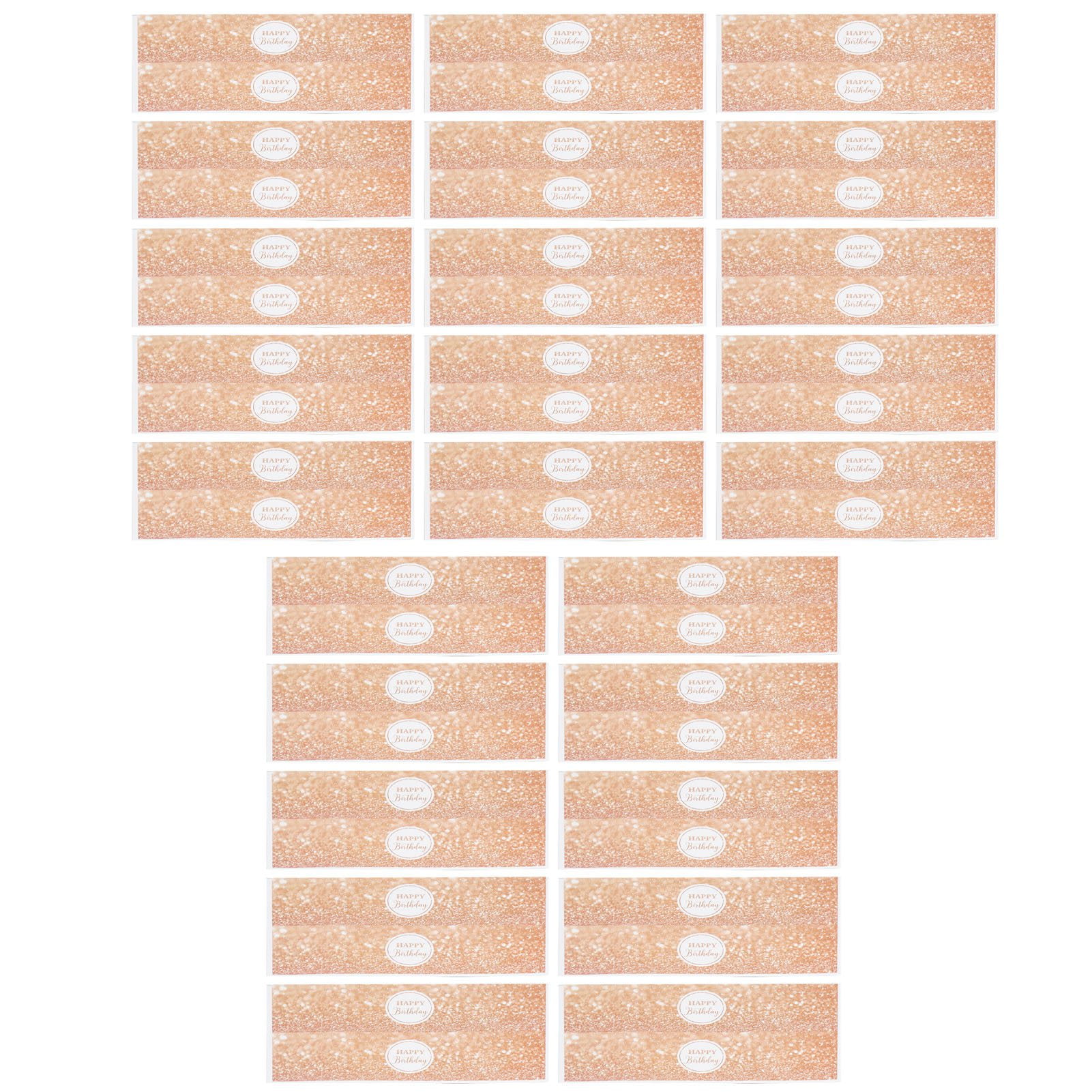 25pcs Water Bottle Stickers Rose Gold Shiny Happy Birthday Theme ...