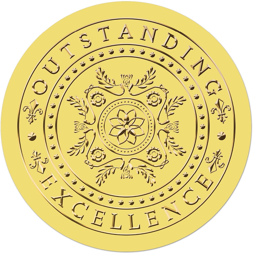 25sheets 625pcs Excellence Outstanding golden Envelopes Seals Stickers ...