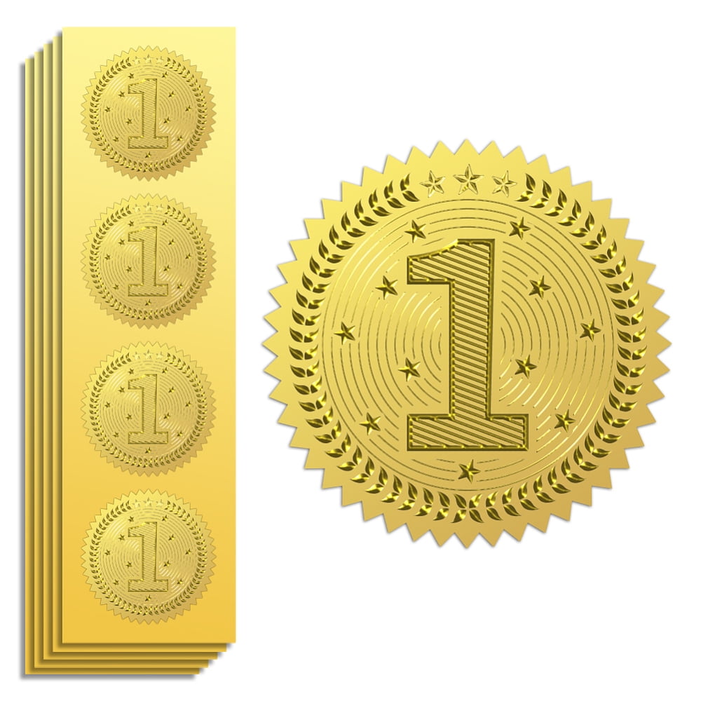 25sheets Self Adhesive golden Foil Embossed Stickers Medal Decoration ...