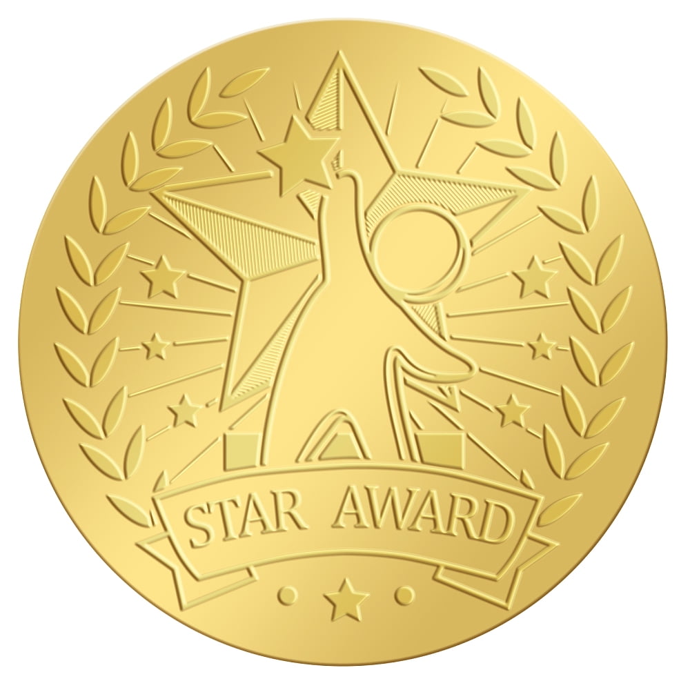 25sheets Self Adhesive golden Foil Embossed Stickers Medal Decoration ...