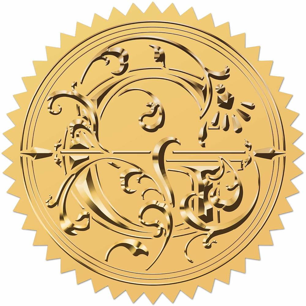 25sheets Self Adhesive golden Foil Embossed Stickers Medal tion Sticker ...