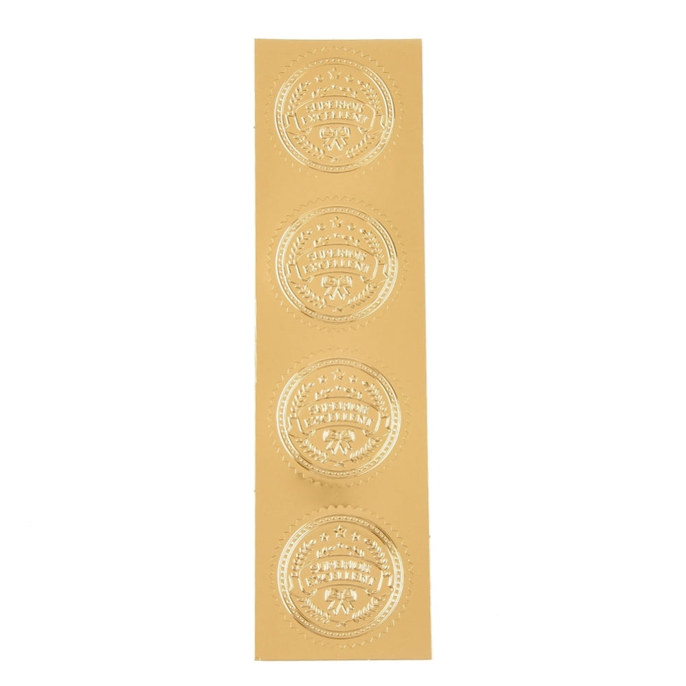 25sheets Self Adhesive golden Foil Embossed Stickers Medal tion Sticker ...