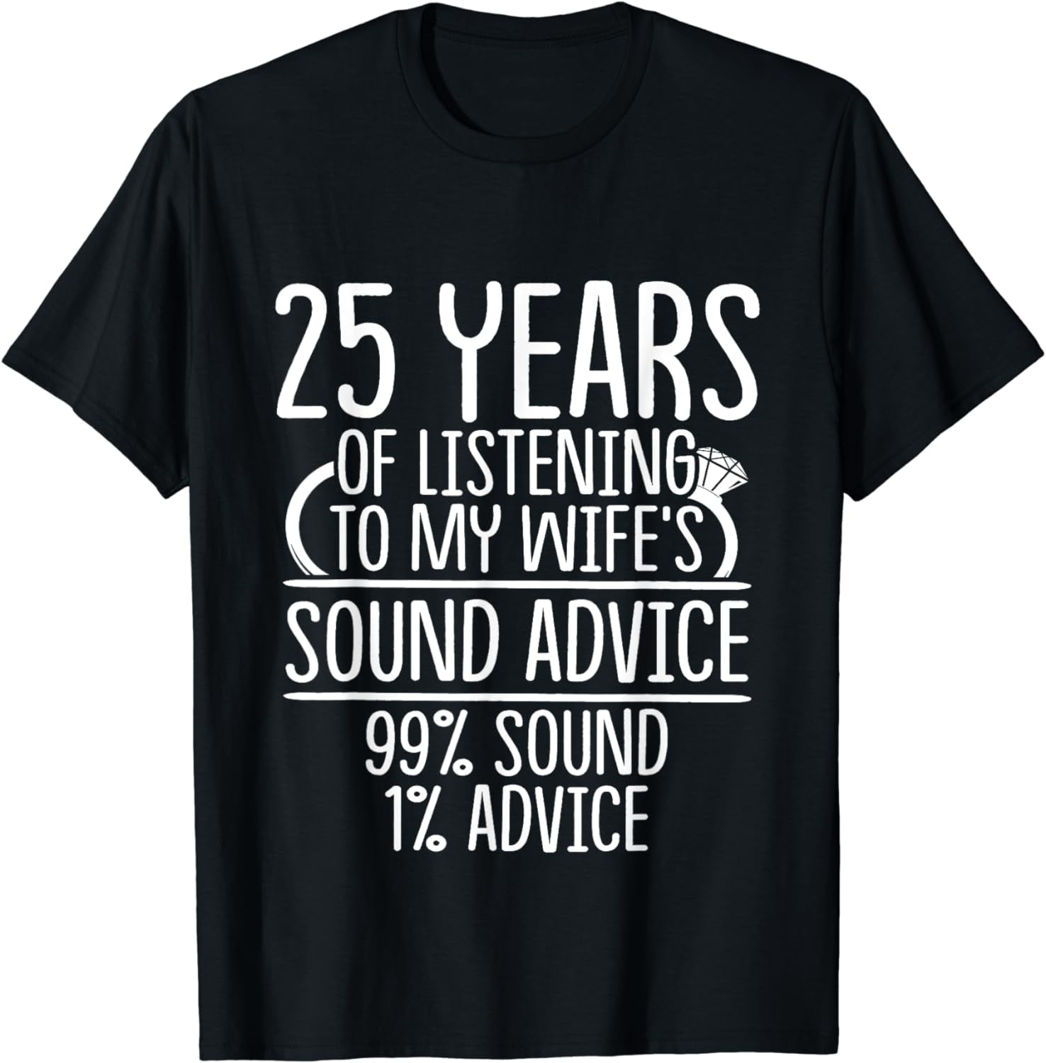 25th 25 year Wedding Anniversary Gift Listen Husband Wife Cotton T ...