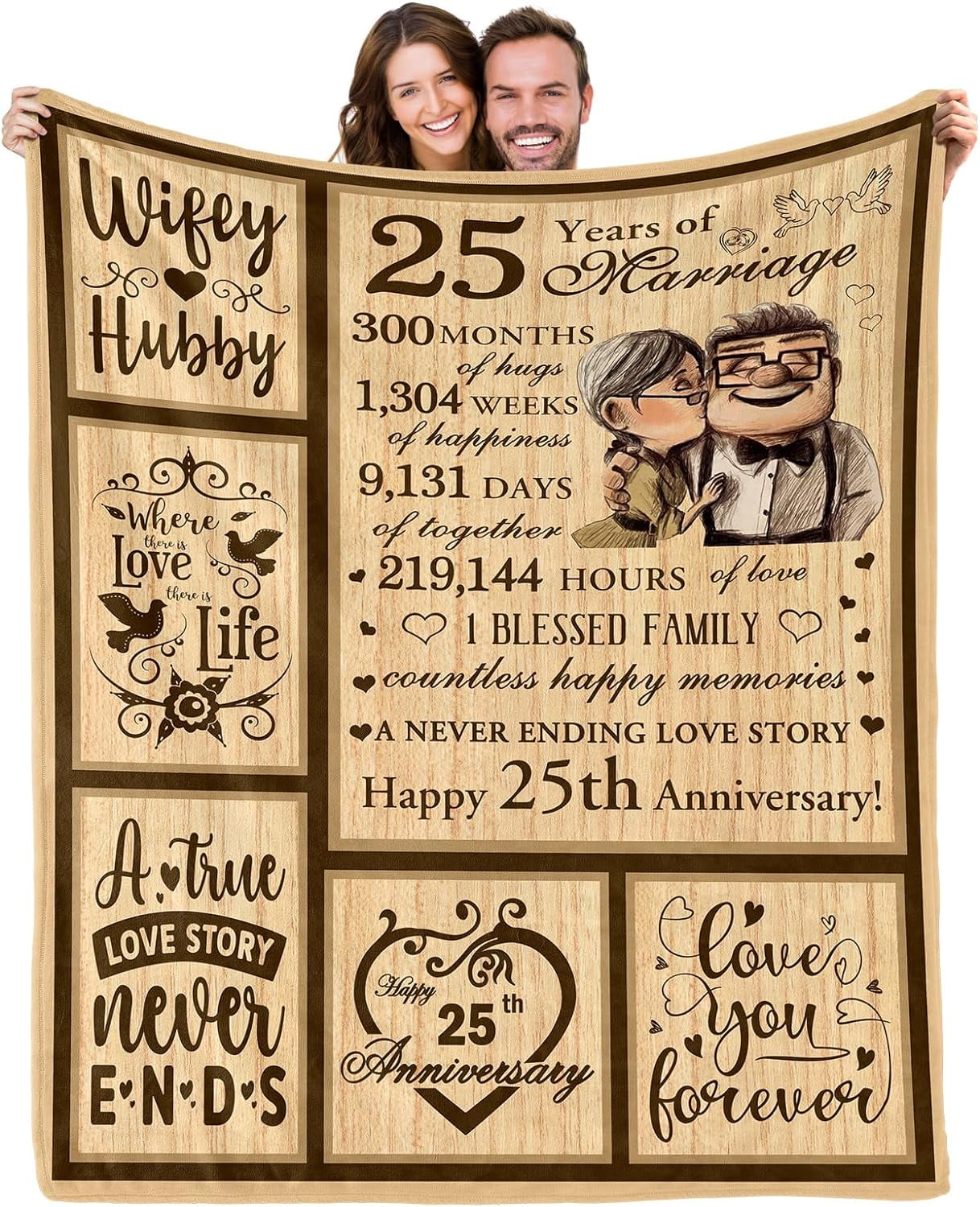 25th Anniversary Blanket Gifts,25th Silver Anniversary Weddg Gifts for ...