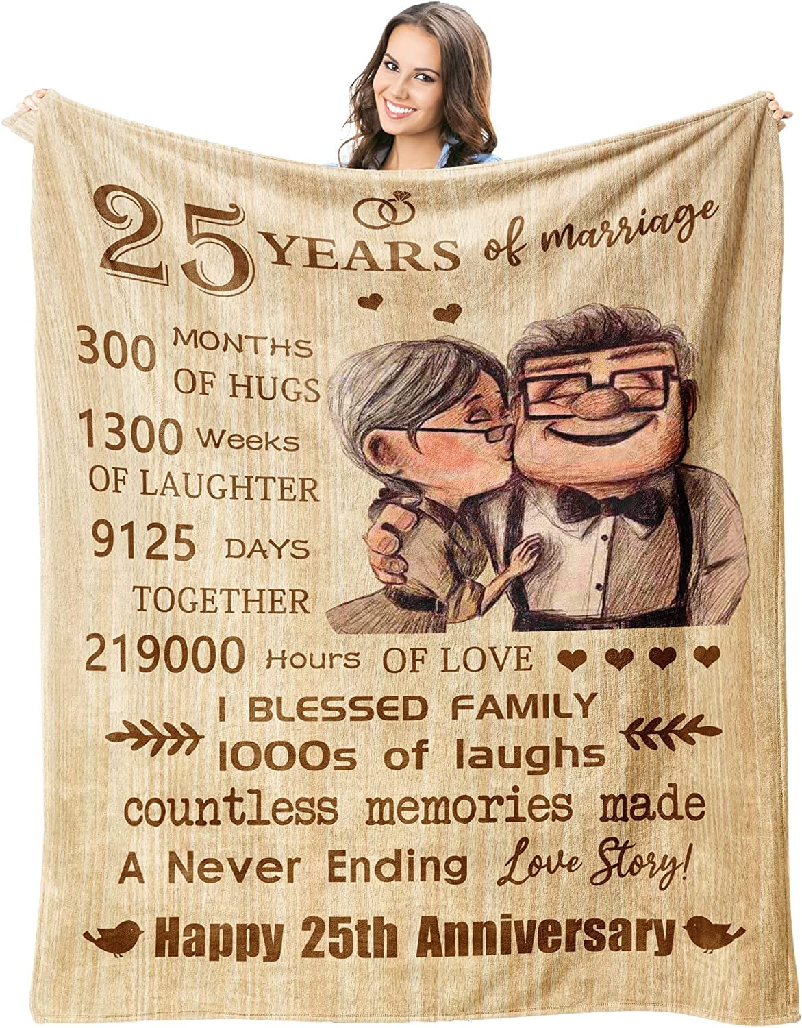 25th Anniversary Blanket Gifts - Gift for 25th Weddg Anniversary - 25 ...