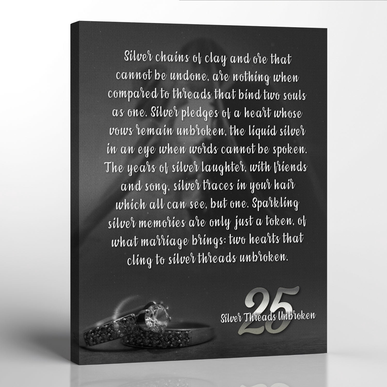 25th Anniversary Canvas frame, 25th Wedding Anniversary Present, 25th ...