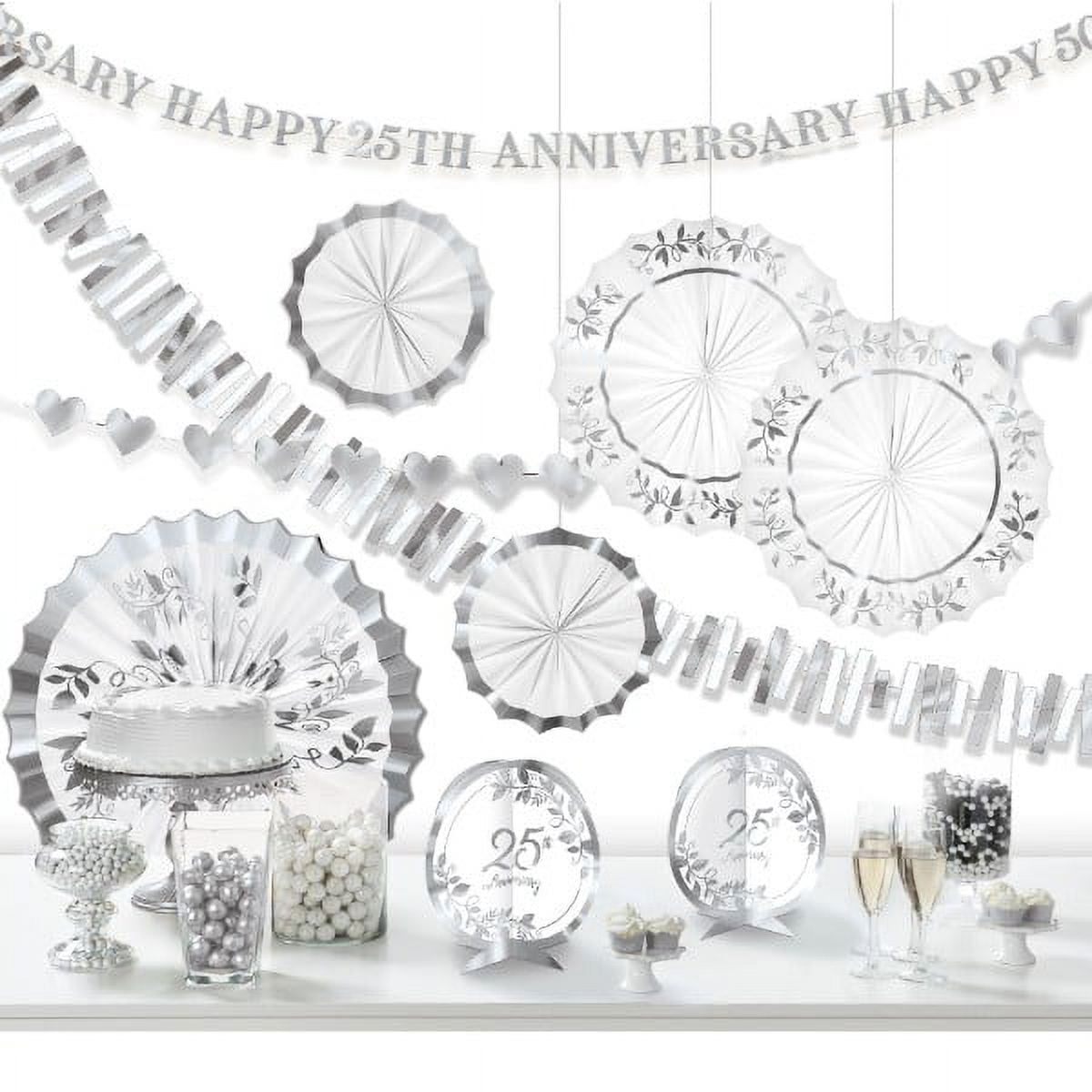 25th Anniversary Silver Foil Room Decorating Kit (10pcs) - Walmart.com