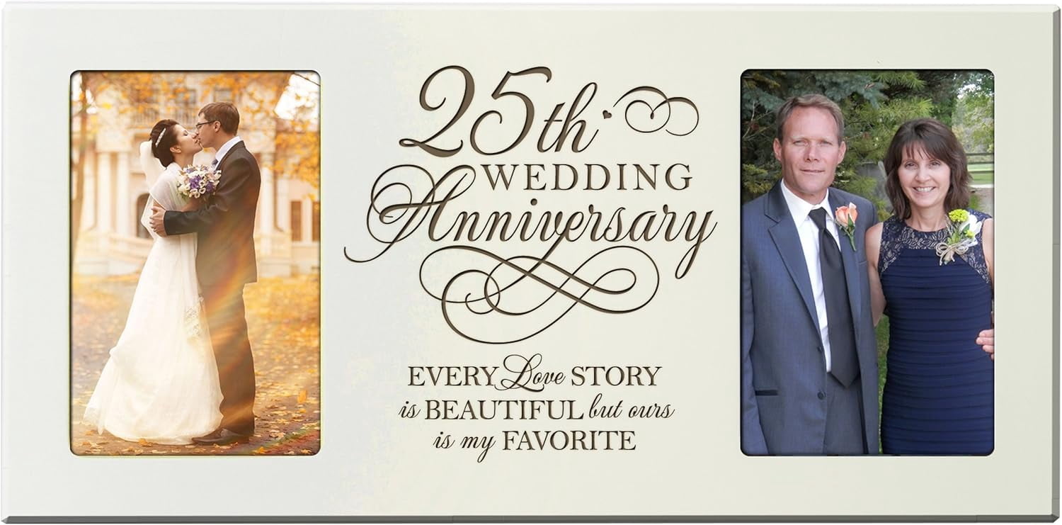 25th for Couple Silver 25 Year Wedding Picture Frame Our 25th Wedding ...