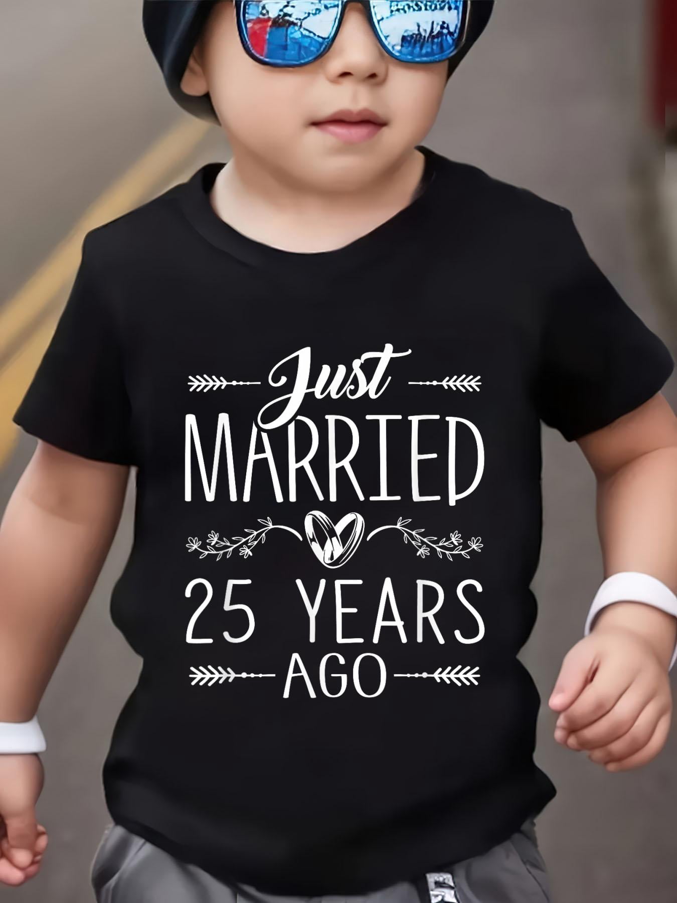 25th Wedding Anniversary Silver Anniversary Couple Matching Kids T ...