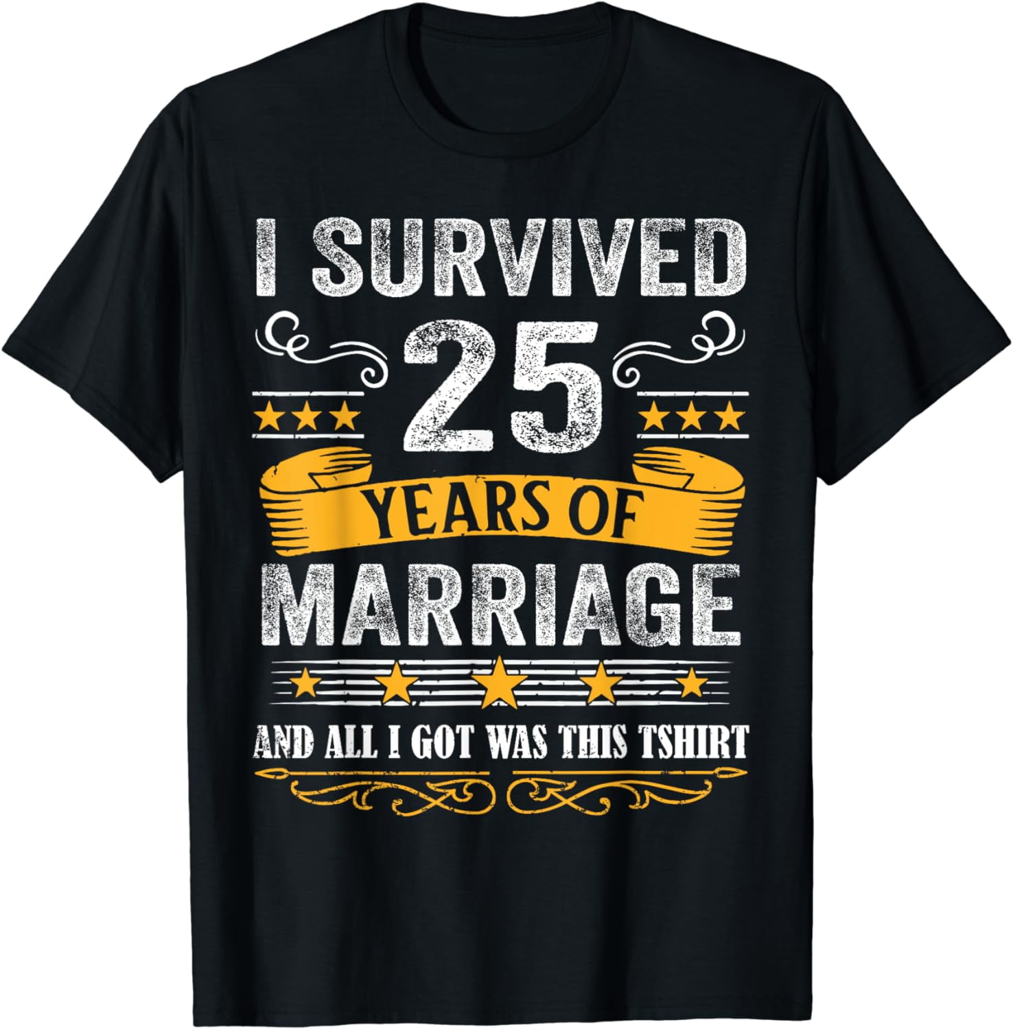 25th Wedding Anniversary shirt Couples Husband Wife 25 Years T-Shirt - Walmart.com